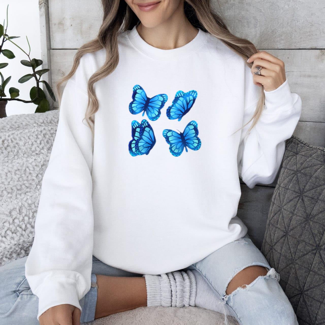 Blue Morpho Butterfly Funny Insect Animal Lover Art Sweatshirt, up to size 5XL - Walmart.com