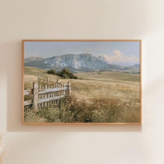 Blue Mountain Alpine Pasture Landscape Paper Decorative Wall Art ...