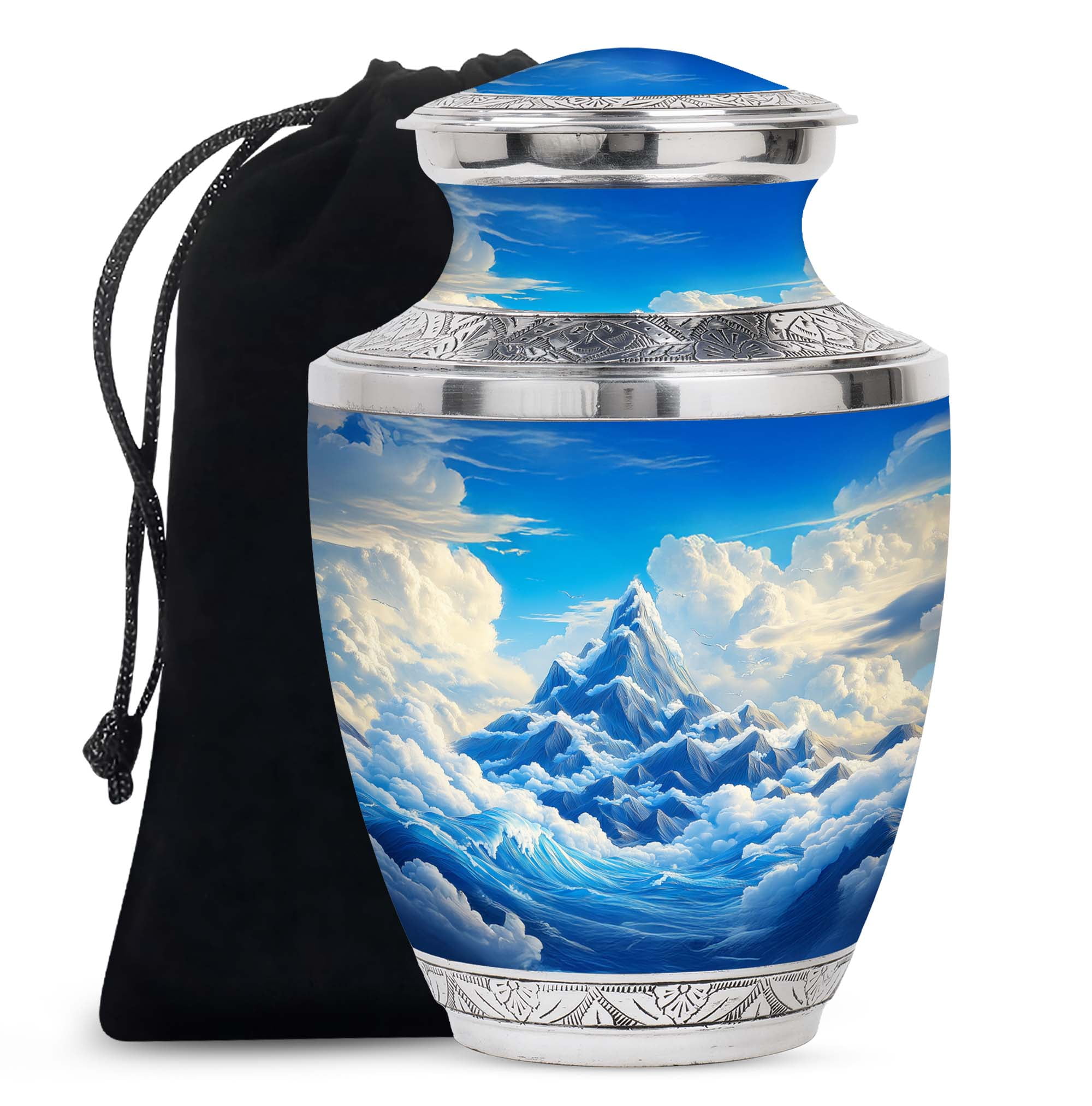 Blue Mountain Cremation Urns For Human Ashes - Large Memorial Urn For Adult Male & Female Ashes ...
