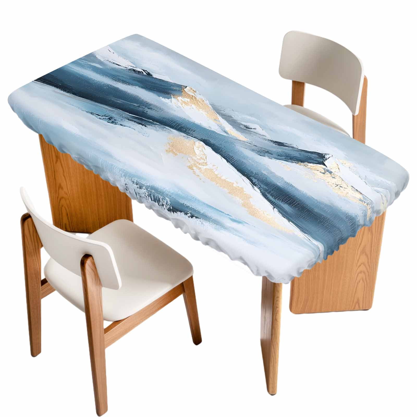 Blue Mountain Fitted Rectangle Tablecloth 24" x 36" Abstract Sky Snow ...