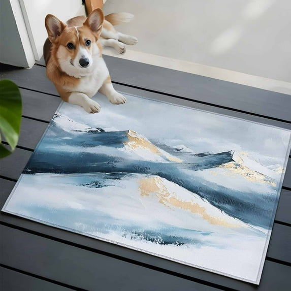 Blue Mountain Front Door Rugs 2x3 ft Abstract Sky Snow Scenery Gradient ...