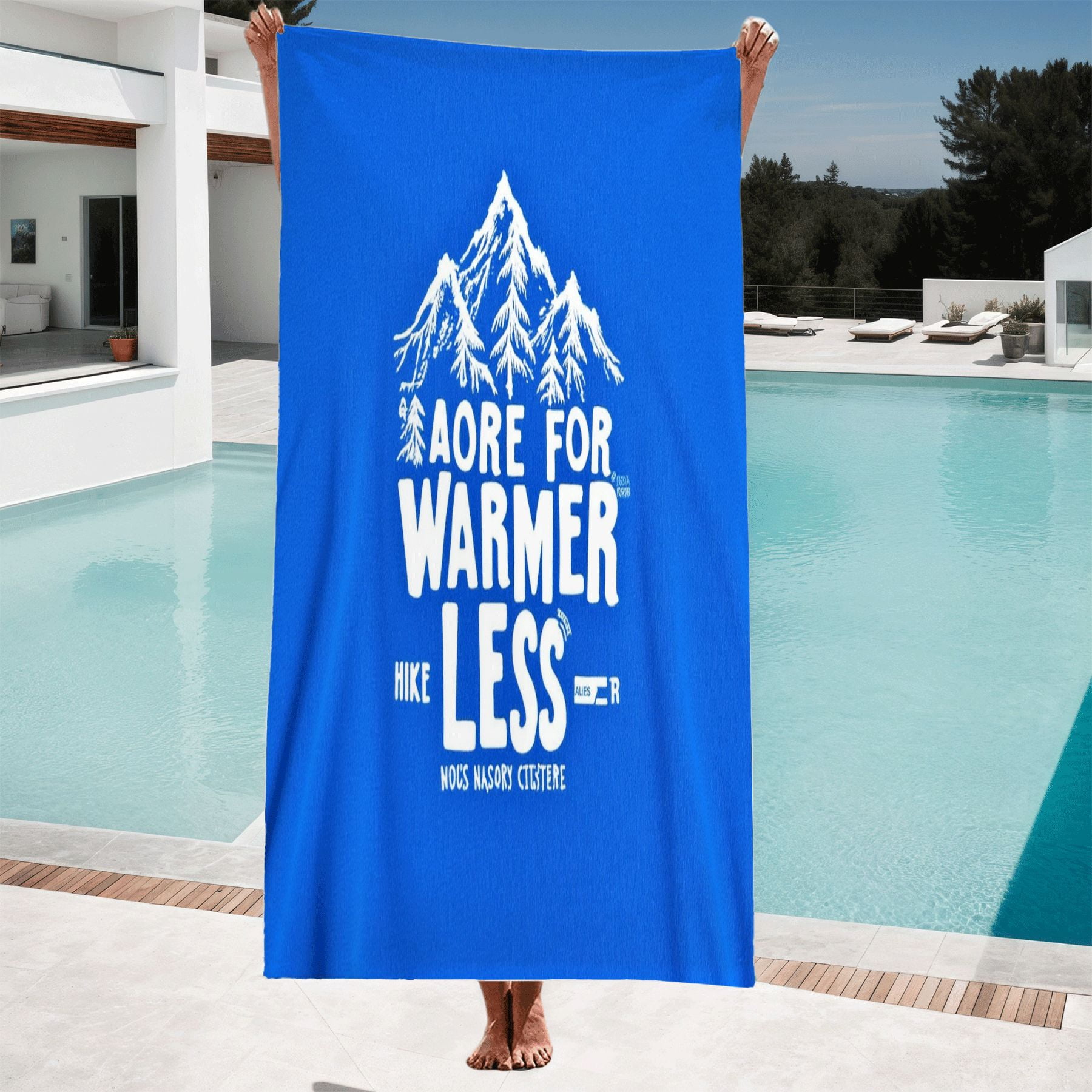 Blue Mountain Graphic Beach Towel - Soft Absorbent Pool & Travel Towel ...