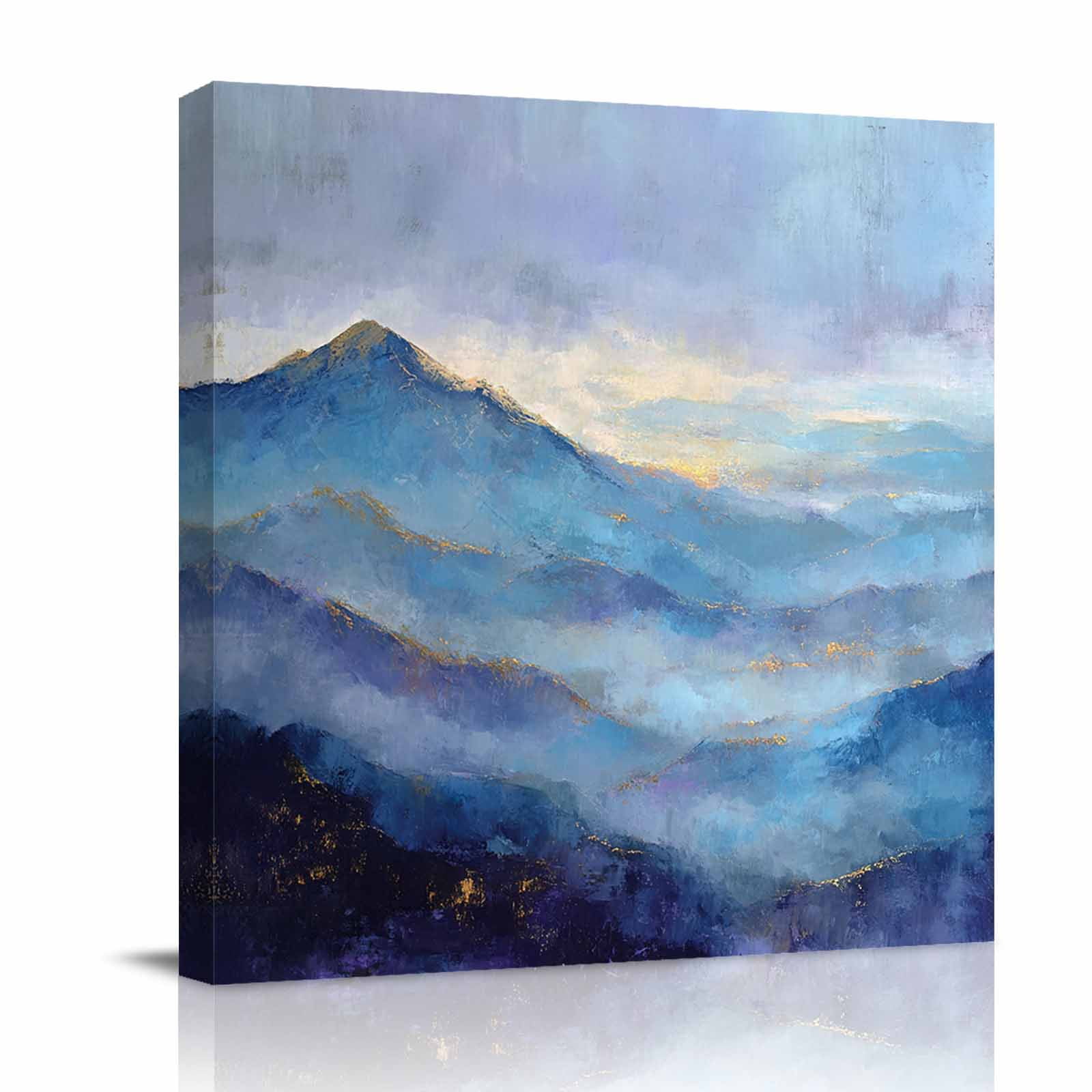 Blue Mountain Landscape Art Canvas Wall Art for Living Room, Modern ...