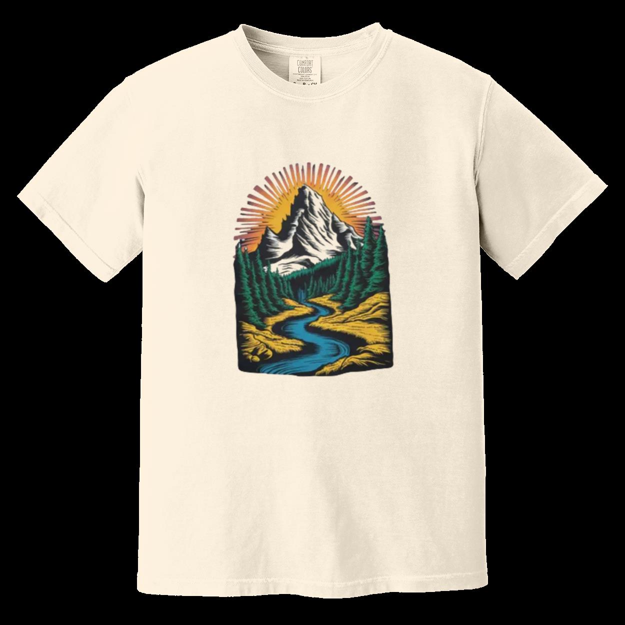 Blue Mountain Landscape Art Comfort Color T-shirt With Nature View, for ...