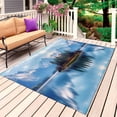 Blue Mountain Outdoor Rug 3x5 Ft, Non Slip Washable Area Rug, Modern ...