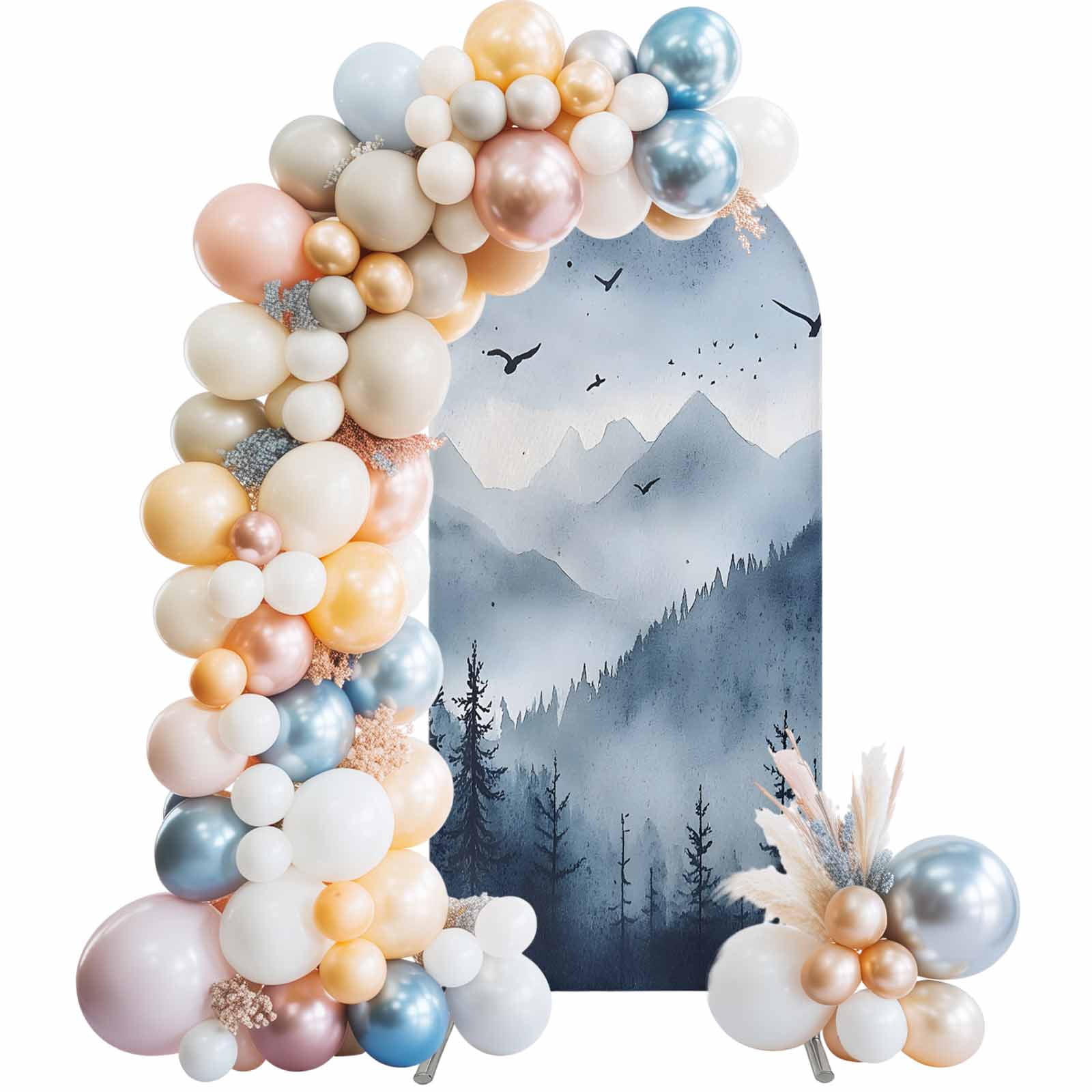 Blue Mountain Peak Arch Backdrop Cover 5x2.1 Ft, Spandex Wedding Arch ...