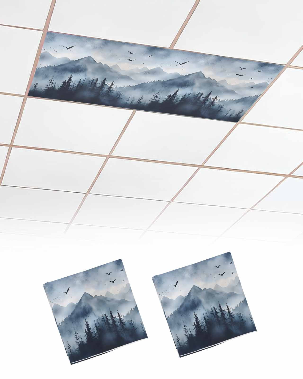Blue Mountain Peak Fluorescent Light Covers for Ceiling Lights 4x2 feet ...