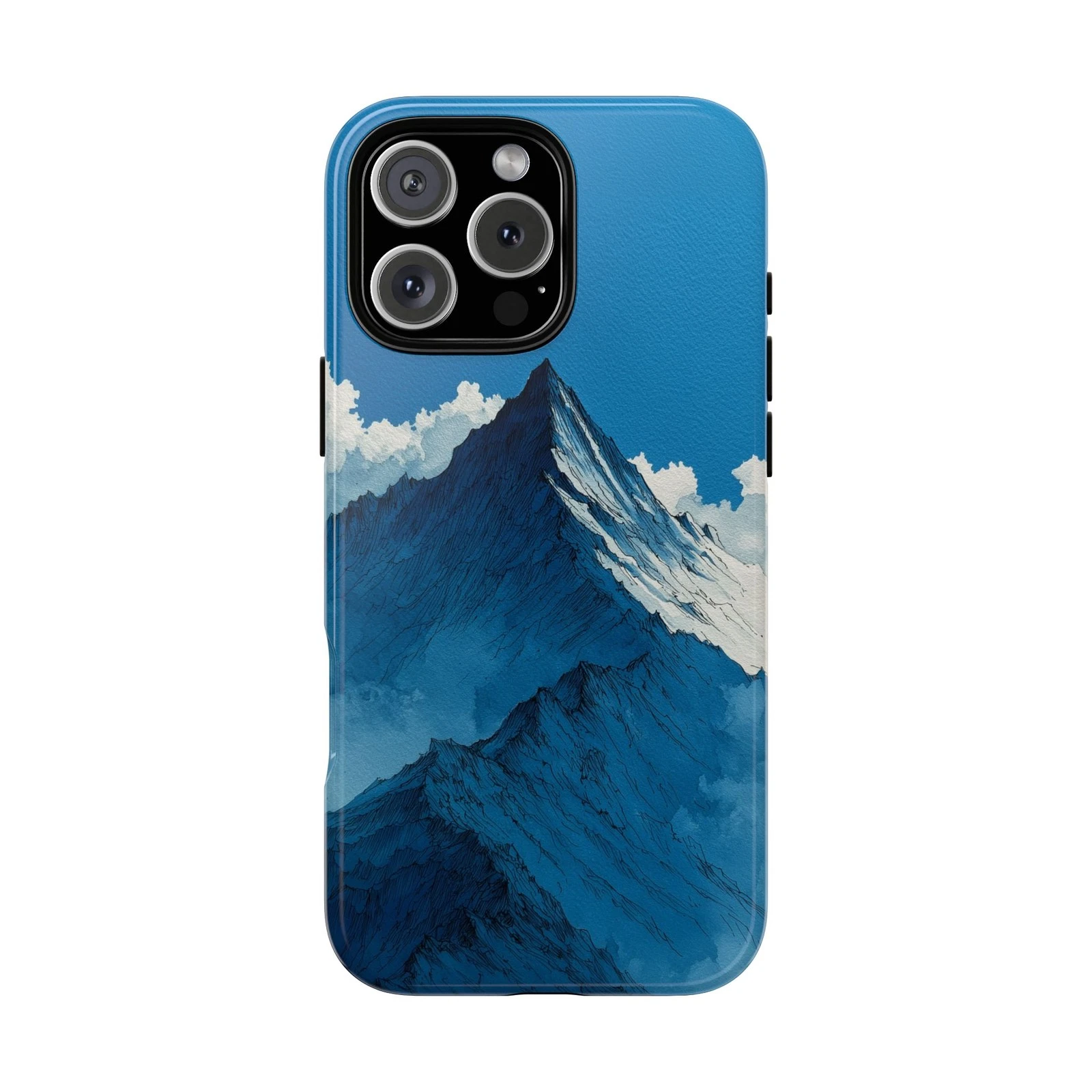 Blue Mountain Peak Watercolor Scenic Artwork Phone Case for iPhone 11 ...