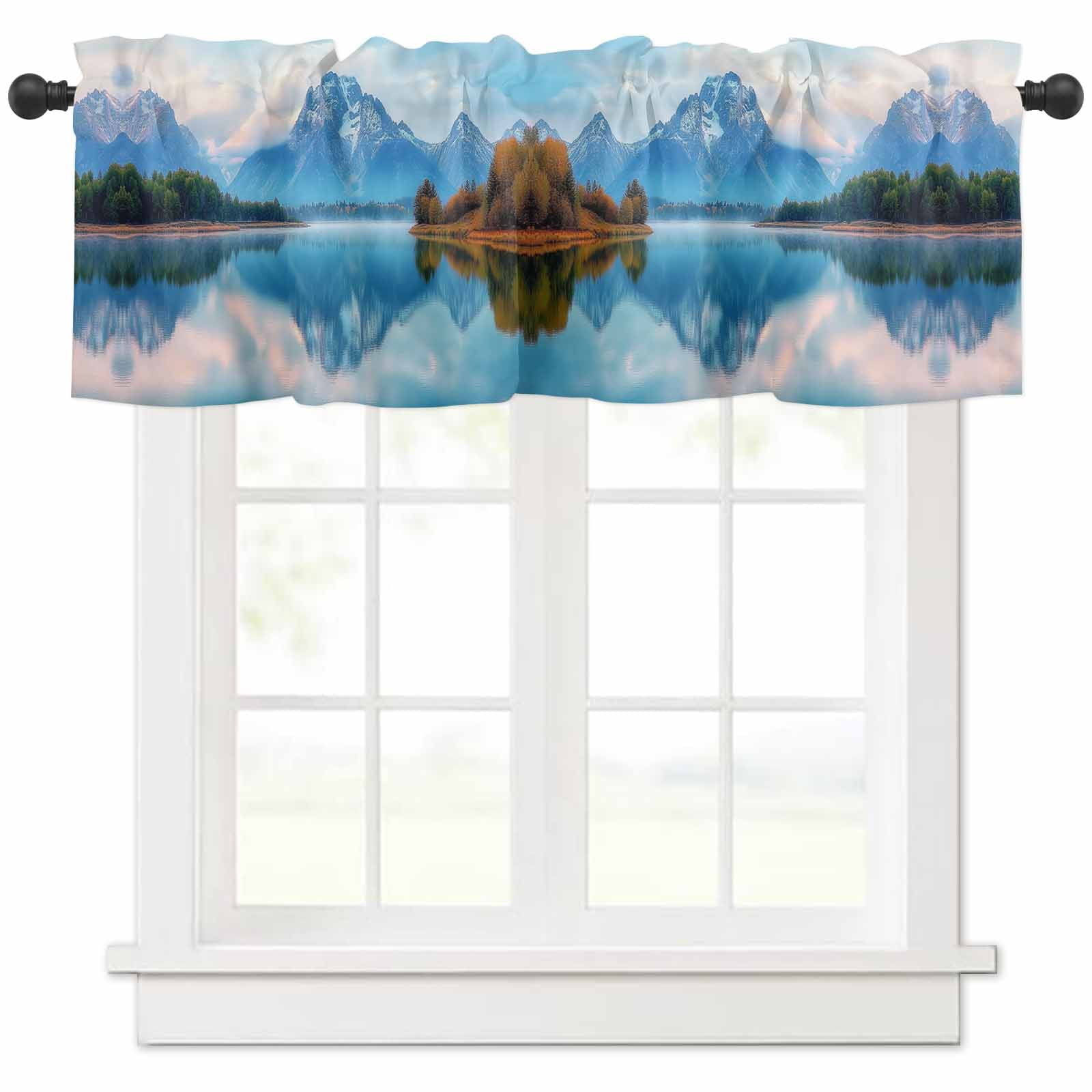 Blue Mountain Valances for Windows Farmhouse Kitchen Curtains Valances ...