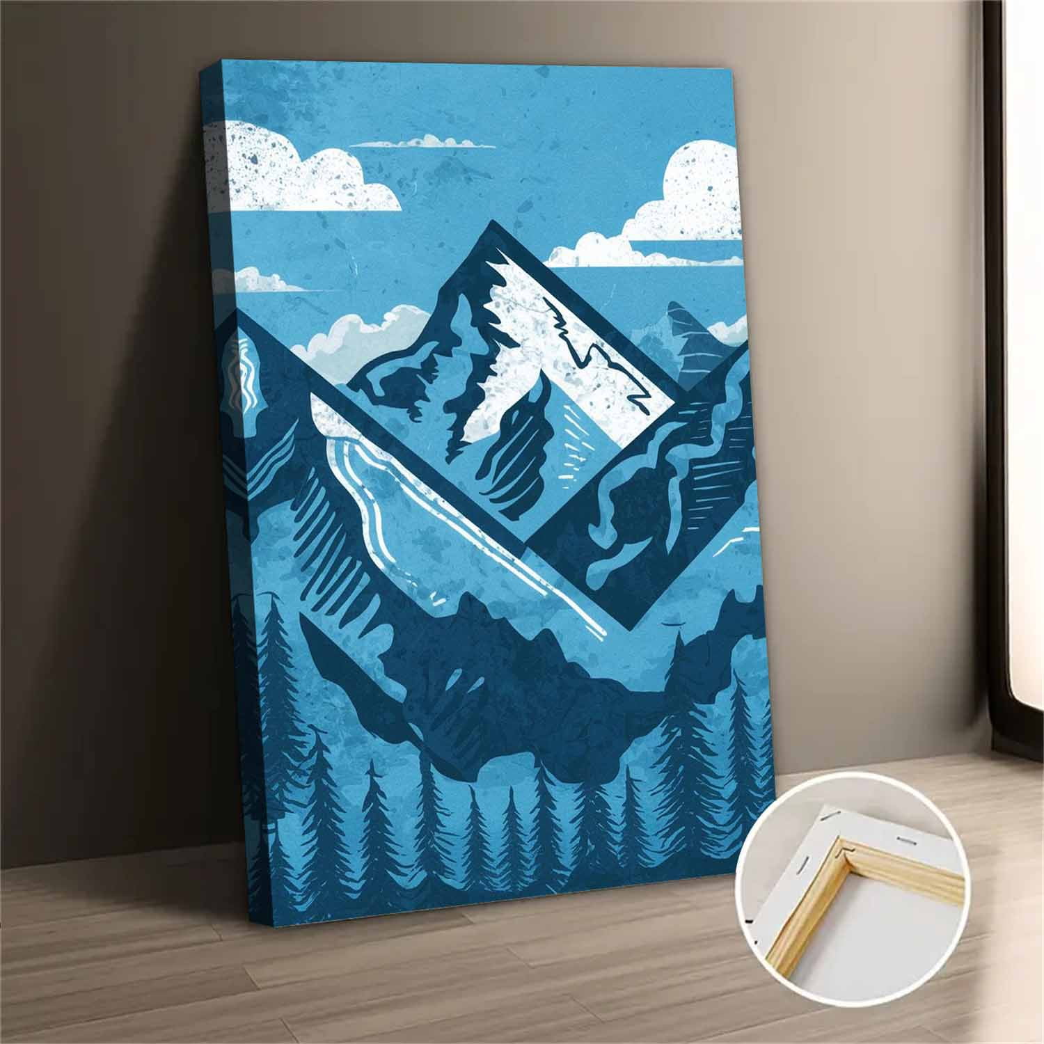 Blue Mountains Abstract Canvas Wall Art - Walmart.com