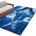 Blue Mountains Area Rug 4x6 Washable Rug Non Slip Winter Mountain ...