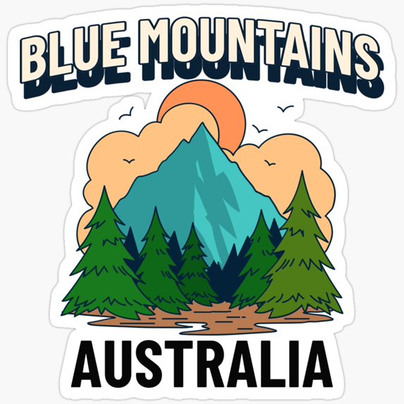 Blue Mountains Australia Sticker Phone Decal Water Bottle Stickers Car ...