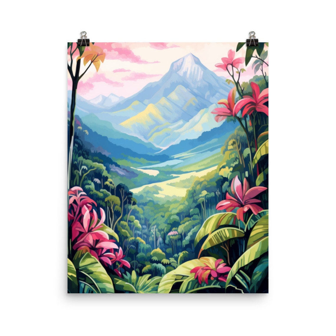 Blue Mountains Jamaica Print, Tropical Caribbean Wall Art, Exotic ...