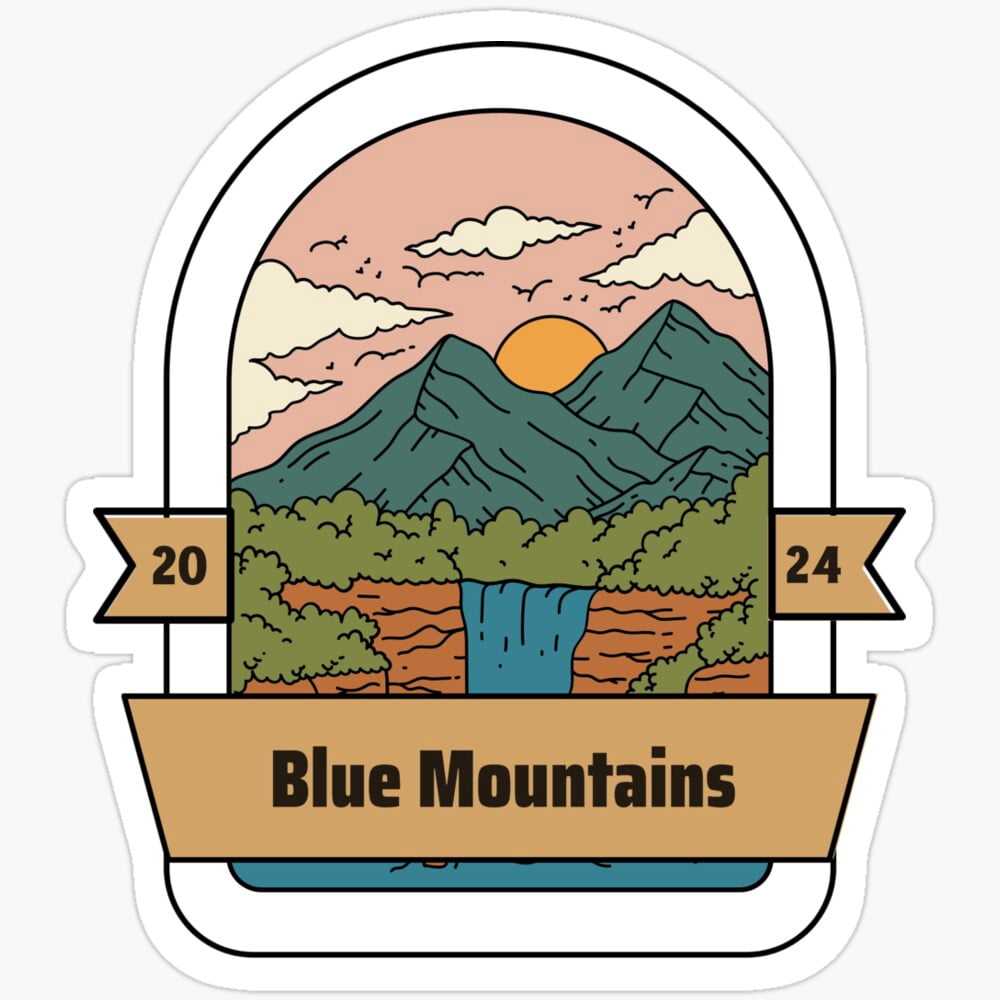 Blue Mountains Sticker Phone Decal Water Bottle Stickers Car Decals ...