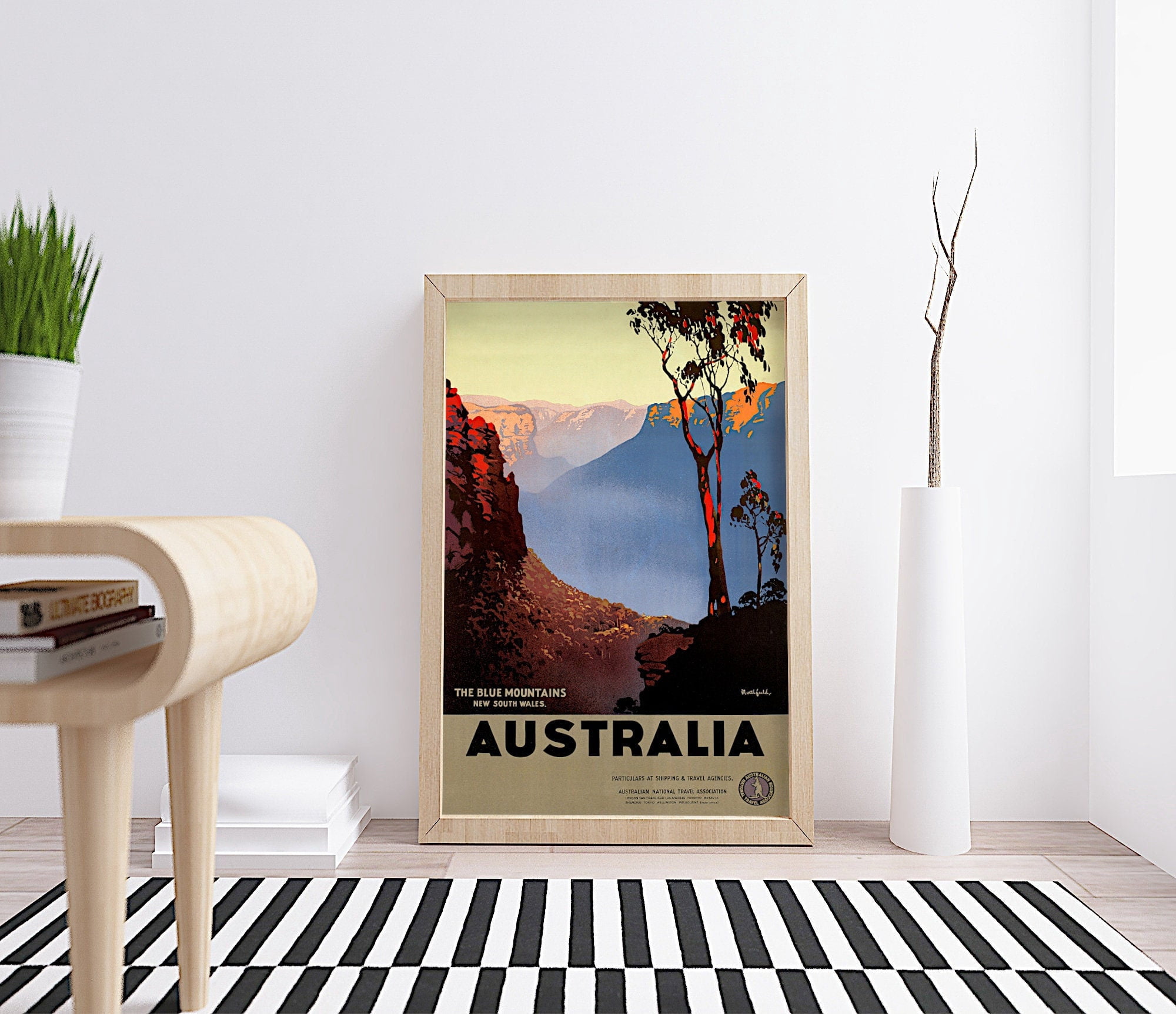 Blue Mountains Vintage Travel Poster, Australian Tourism Art , Poster ...