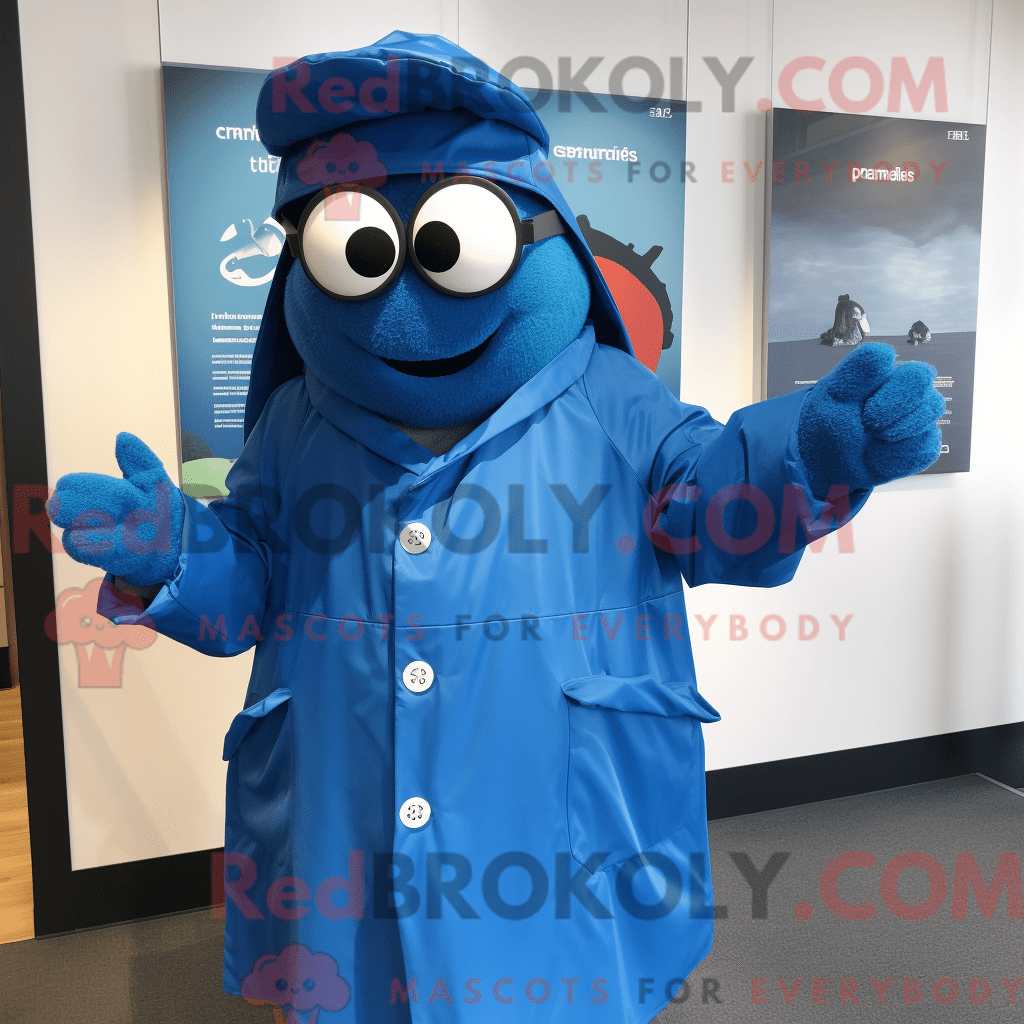 Blue Moussaka REDBROKOLY mascot costume character dressed with a ...
