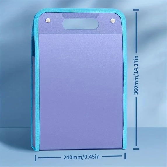 Blue Multi-Layer Portable File Folder A4 Paper Document Organizer ...
