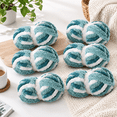Blue Multi,White 8 Pack Chunky Tie Dye Mix Chenille Yarn for Hand ...