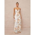 Blue Multicolor Tie-Front Spaghetti Strap Maxi Dress, Boho Garden Party ...