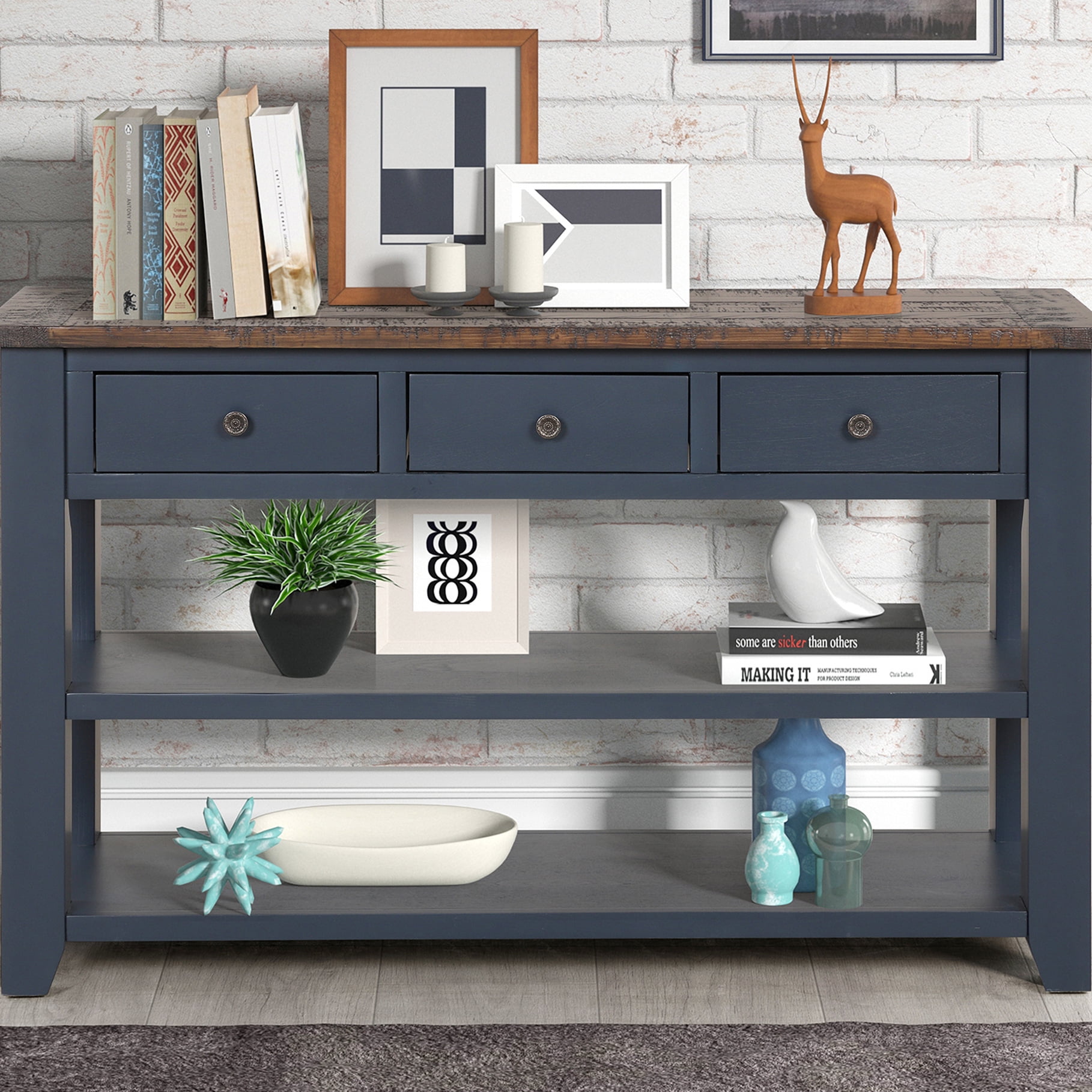 Blue Multifunctional Console / Works as TV Stand / Stores Daily ...