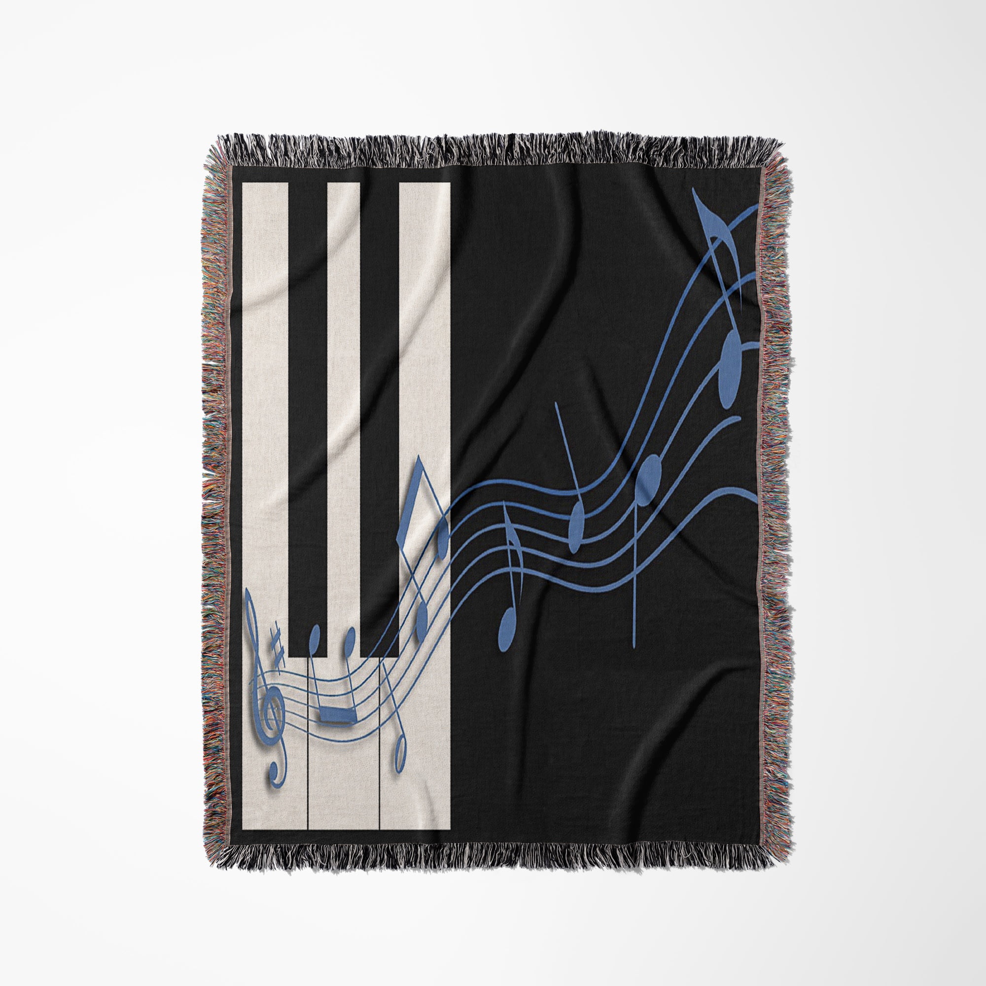 Blue Music Notes On Piano Keys, Woven Blanket - Walmart.com