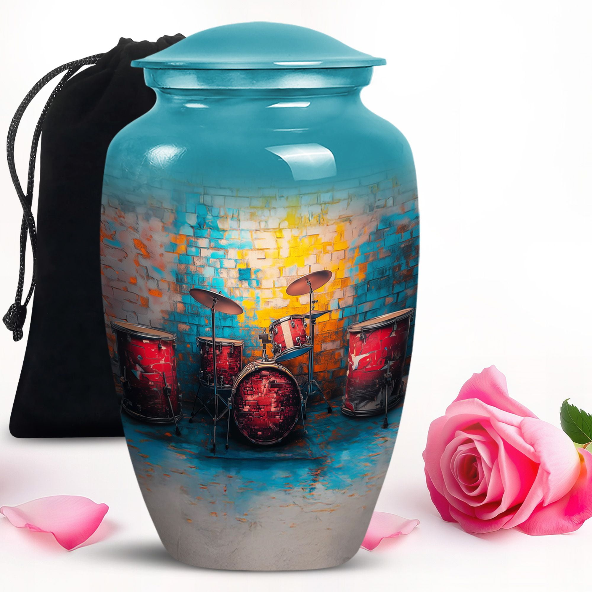 Blue Musical Drum set Large cremation urns for human ashes adult man ...