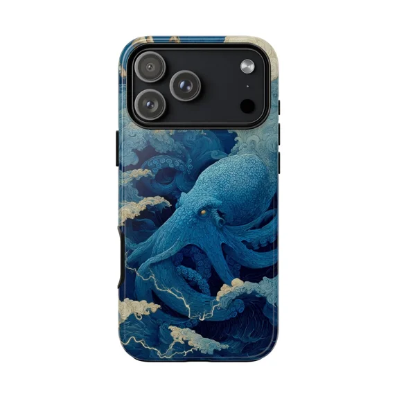 Blue Mythic Octopus Sea Creature Phone Case for iPhone 17 11 12 13 14 ...