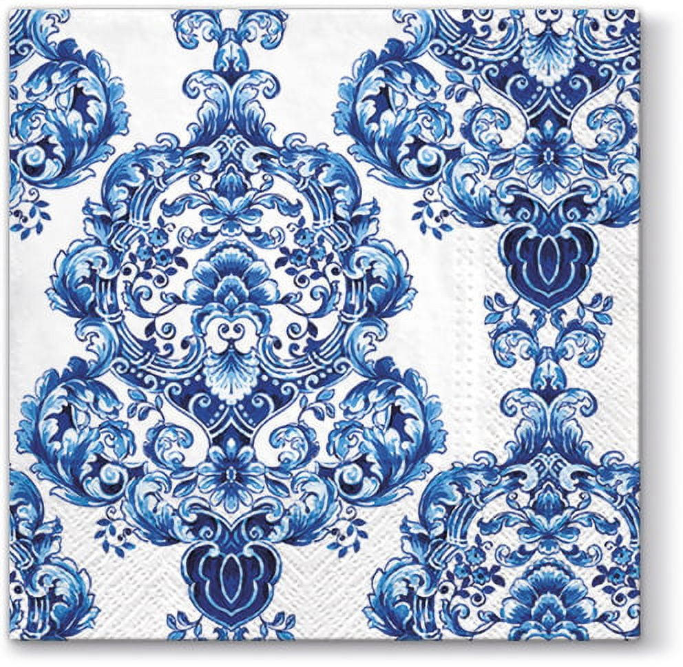 Blue Napkins PORCELAINE ORNAMENT 40pcs Lunch Napkins, Nautical Paisley ...