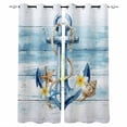 Blue Nautical Blackout Curtains for Bedroom Living Room Darkening ...