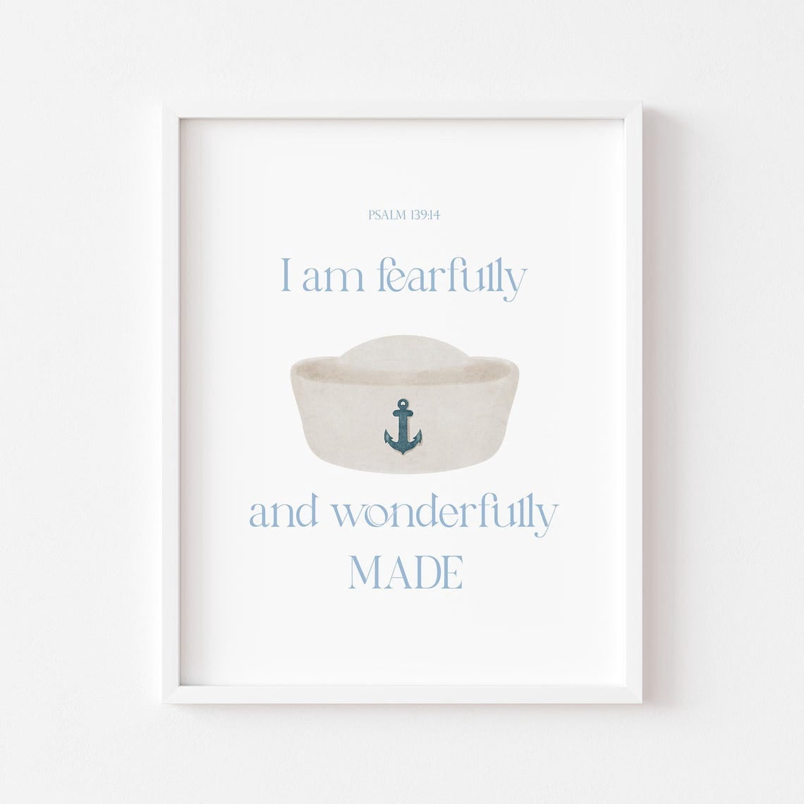 Blue Nautical Nursery Decor Coastal Room Art Unframed Paper Print ...