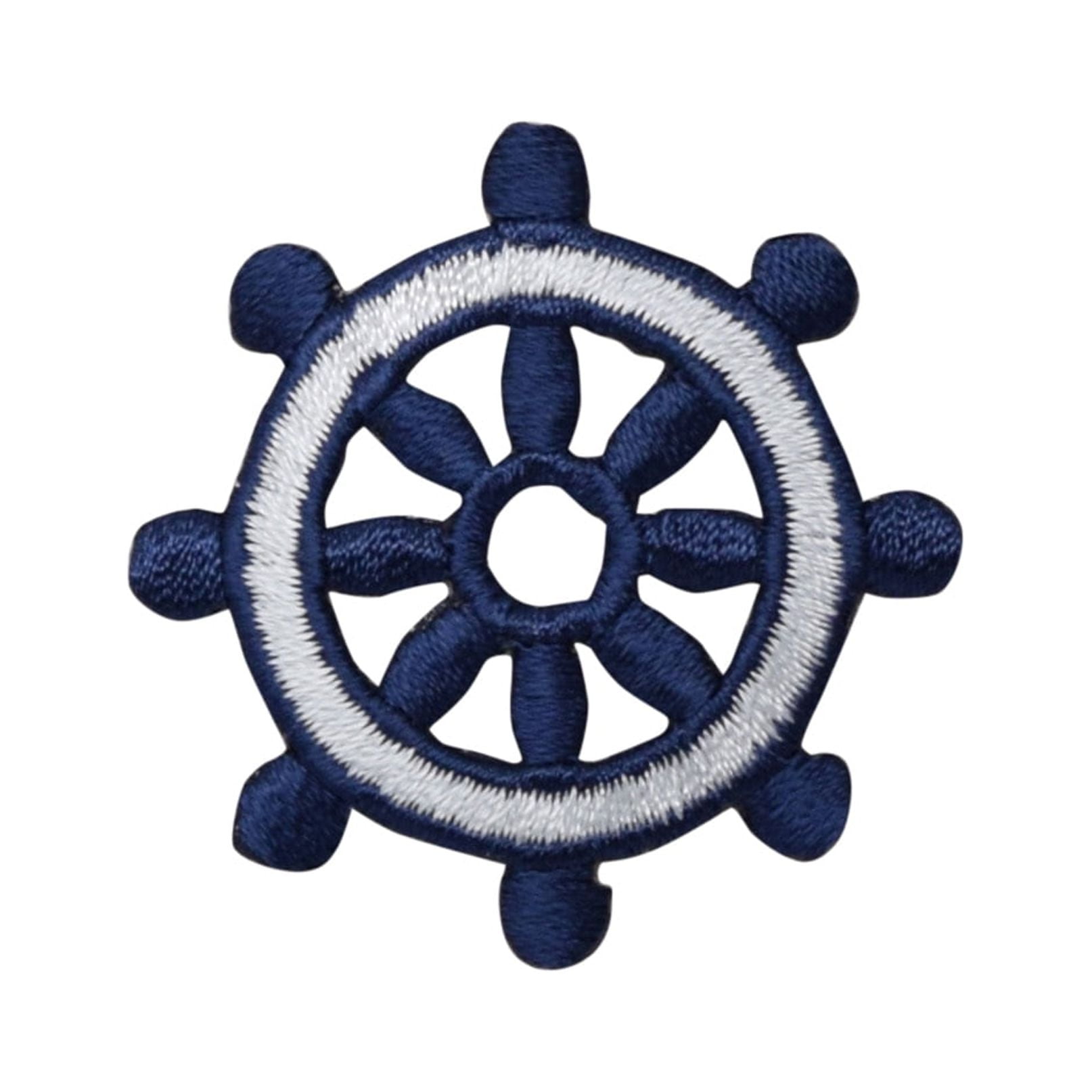 Blue Nautical Ships Wheel Iron on Embroidered Patch - Walmart.com