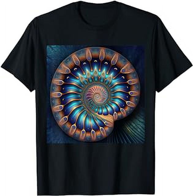 Blue Nautilus Shell Fibonacci Golden Ratio T-Shirt - Walmart.com