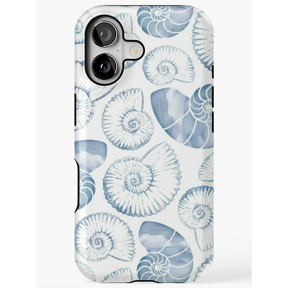 Blue Nautilus Shells Pastel Phone Case for iPhone 11 12 13 14 15 16 17 ...