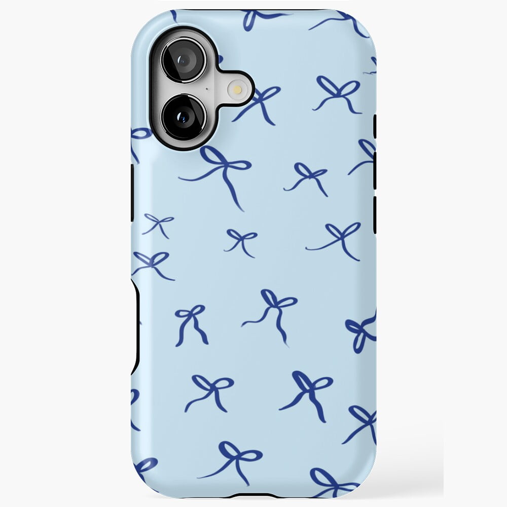 Blue Navy Bows Pattern Design Phone Case with iPhone 17 to 11 Pro Max ...