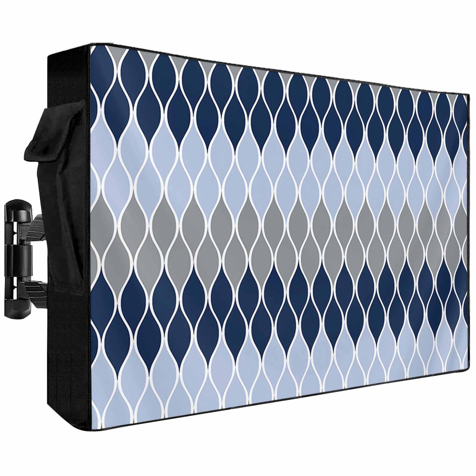 Blue Navy Grey Outdoor TV Cover 52 to 55 inch Geometric Medieval ...