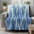 Blue Navy Nostalgia Pencil Touches Fleece Throw Blanket Gradient Lines ...