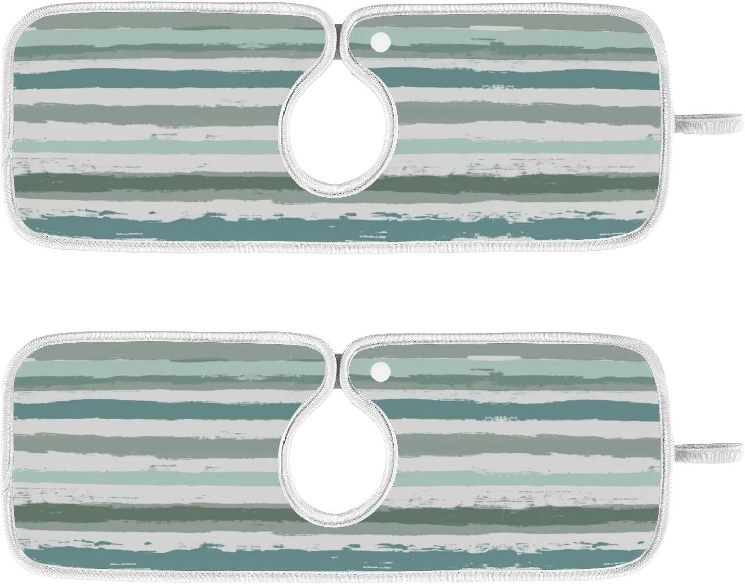 Blue Navy Stripe Sink Splash Guard for Faucet 2 Packs Faucet Absorbent ...