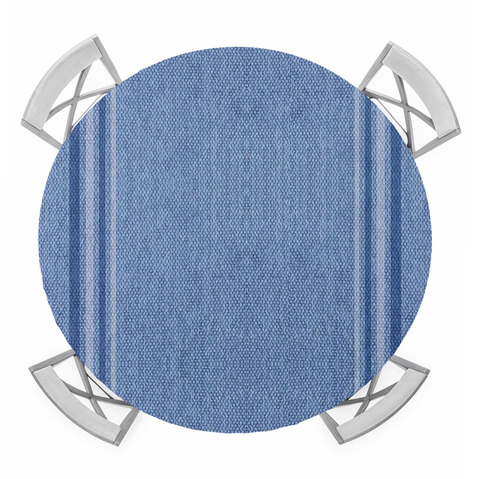 Blue Navy Striped Round Table Cover, Fabric Texture Ocean Vintage Style ...