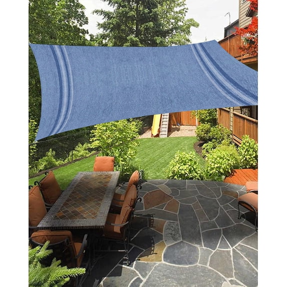 Blue Navy Striped Sun Shade Sail 14'X18' Fabric Texture Ocean Vintage ...