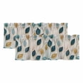 Blue Navy White Leaves 2 Panels Kitchen Valance, Branch Leaf Plant ...