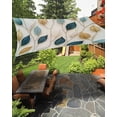 Blue Navy White Leaves Sun Shade Sail 8'X10' Branch Leaf Plant Vintage ...