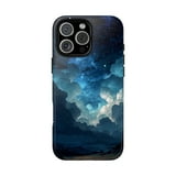 Blue Nebula Ethereal Space Clouds Abstract Artwork Phone Case with ...