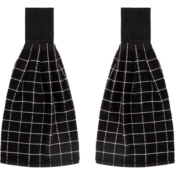 Blue Needles Hanging Kitchen Towels - 2 Pack, 100% Cotton, 9x17 ...