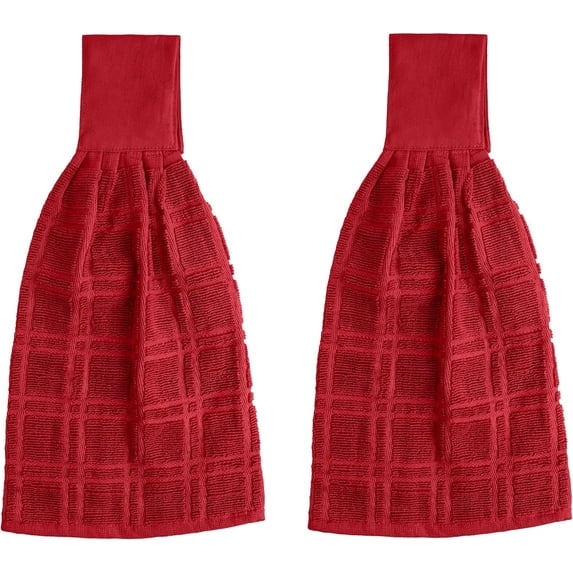 Blue Needles Hanging Kitchen Towels - 2 Pack, 100% Cotton, 9x17 ...