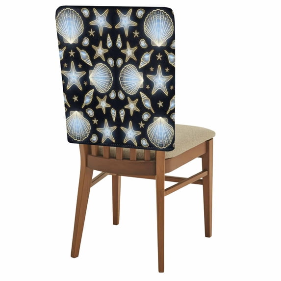 Blue Neon Coastal Chair Back Covers Set of 6 Seashell Starfish Summer ...