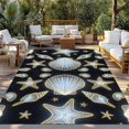 Blue Neon Coastal Indoor Outdoor Rugs 5x7 Ft, Seashell Starfish Summer ...
