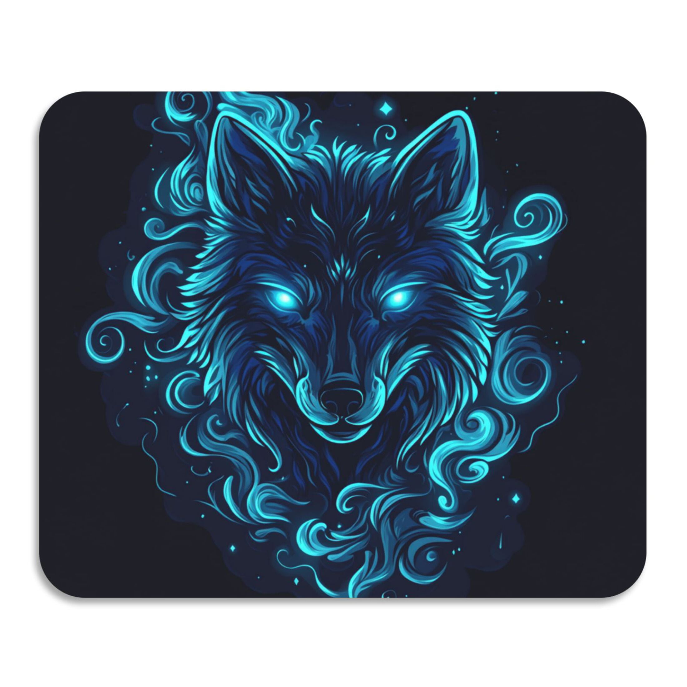 Blue Neon Wolf Face Diatomite Dish Drying Mat Drain Pad for Kitchen ...