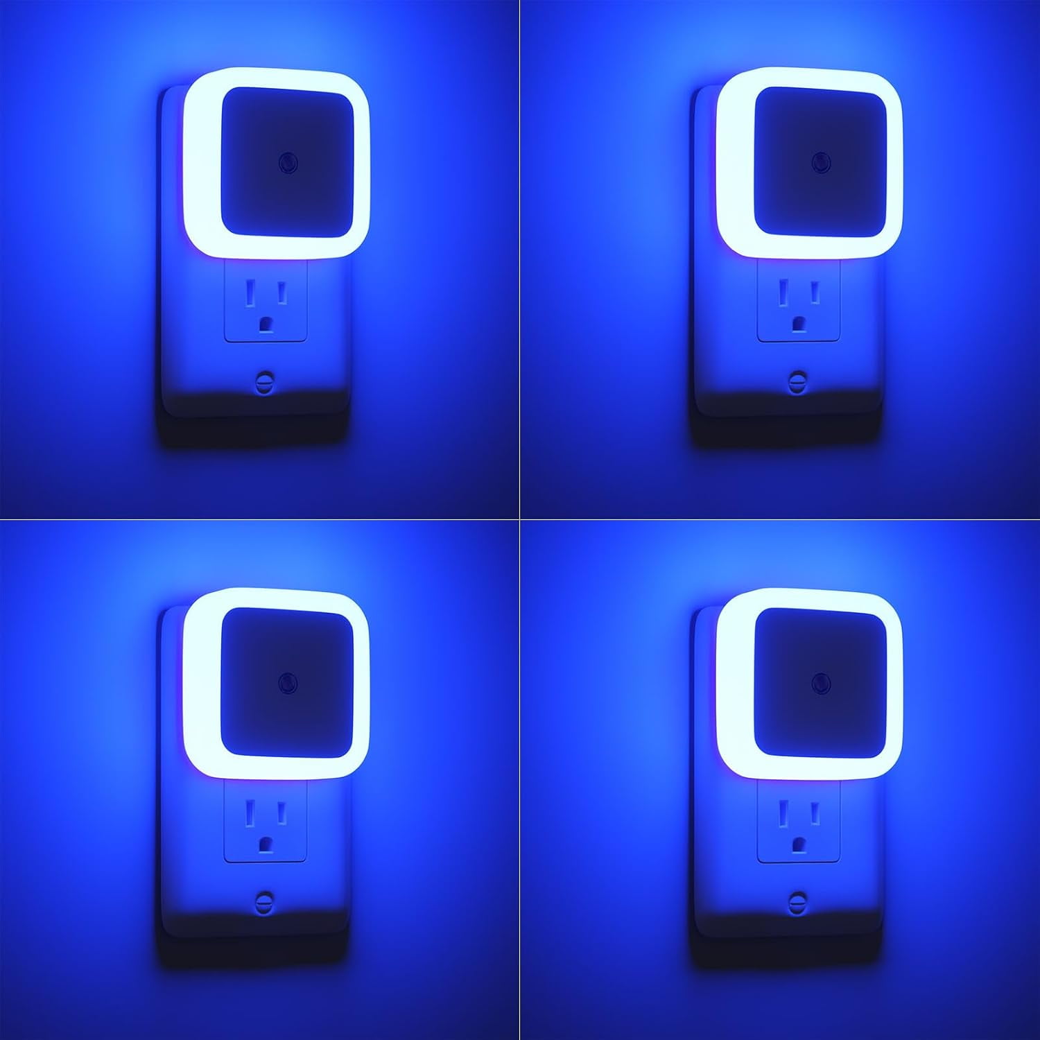Blue Night Light 4 Pack,Night Lights Plug into Wall 4-Pack, Nightlight ...