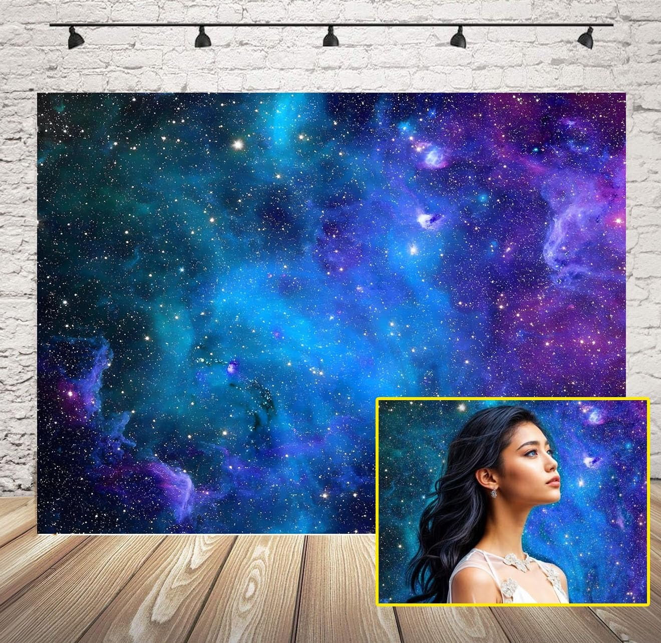 Blue Night Sky Deep Space Galaxy Nebula Starry Star Universe Sparkling ...