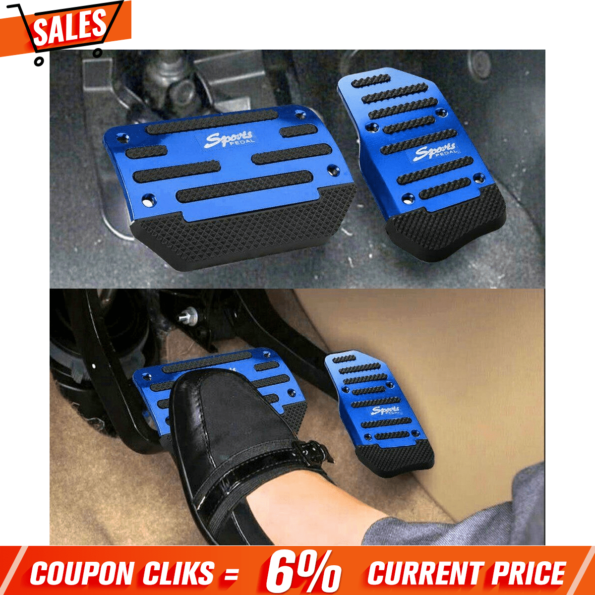 Blue Non Slip Automatic Gas Brake Foot Pedal Pad Cover Car Auto ...